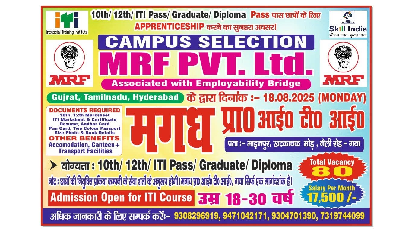 MRF Tyres Recruitment 2025: Off Campus Drive - Pahle Job